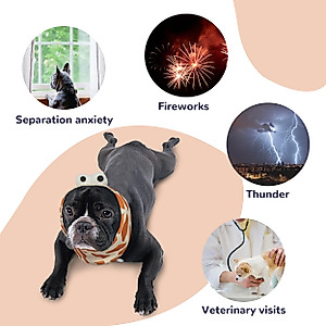 PUMYPOREITY Dog Ear Cover, Srtetchy Dog Noise Cancelling Ear Muffs, Dog Ear Protection, Cute Dog Bath Ear Covers, Dog Calming Hood, Dog Headband for Noise, Brown, L