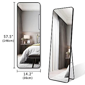 Ecentaur Full Length Mirror Hanging Wall Mirror Standing Floor Body Mirror Long Large Size for Bedroom Living Room