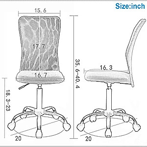 FFBag Home Office Chair Ergonomic Office Chairs Desk Chair Mid Back Support Armless Adjustable Modern Executive Rolling Swivel Computer Chair (Grey)