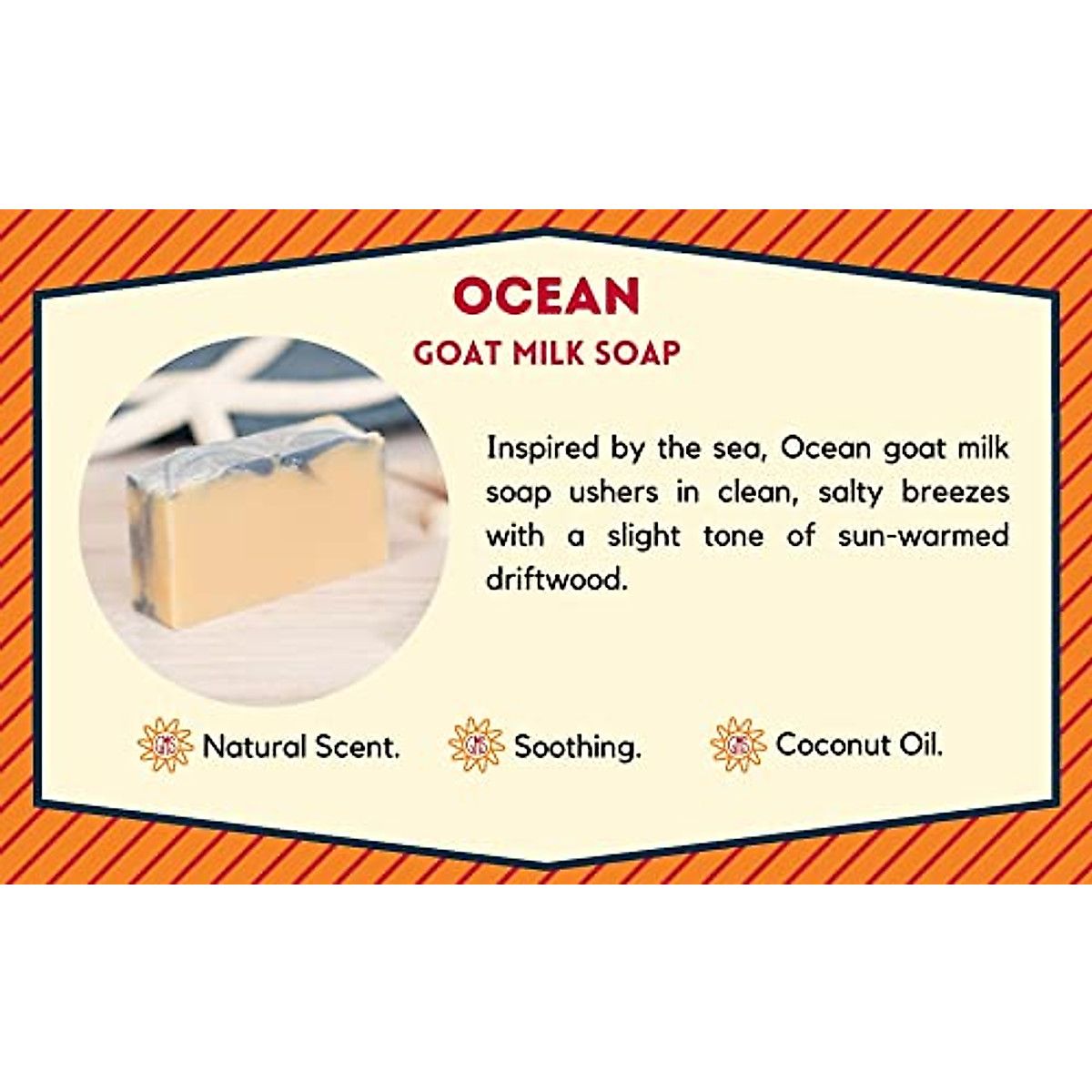 Goat Milk Stuff Goat Milk Soap - OCEAN SOAP | Handmade All-Natural, Goat Milk Soap Bars for Dry Skin Relief, Body & Face Wash for Men and Women, Bar Soap (Box of 2)