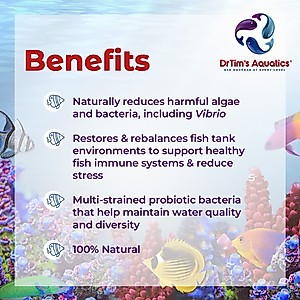 DrTim’s Aquatics Eco-Balance for Saltwater Aquariums – Multi-Strained, Supportive Probiotic Bacteria to Maintain a Balanced Fish Tank Environment-64 oz.