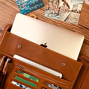 7 Ring Check Binder for Business Checks, Checkbook Binder with Zipper for 3-up Business Checks,Personalized Check Book Portfolio for 9 x 13 inch Sheets 600 Check, Check Holders for Men/Women