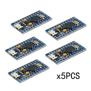 Ardest Pro Micro for Arduino Leonardo Chromebook Deployments ATmega32U4 5V/16MHz Module Board with 2 Row pin Header Replace ATmega328 Arduino Pro Mini(Pack of 5)