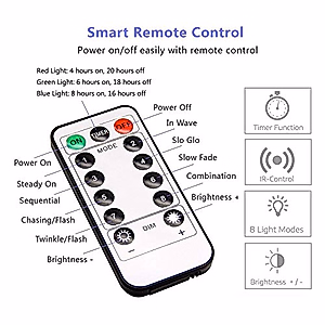 HSicily Fairy Lights Plug in, 33ft 100 LED Fairy Lights for Bedroom, Twinkle Lights with Remote Timer 8 Modes String Lights for Christmas Thanksgiving Patio Wedding Party Indoor Outdoor Decor