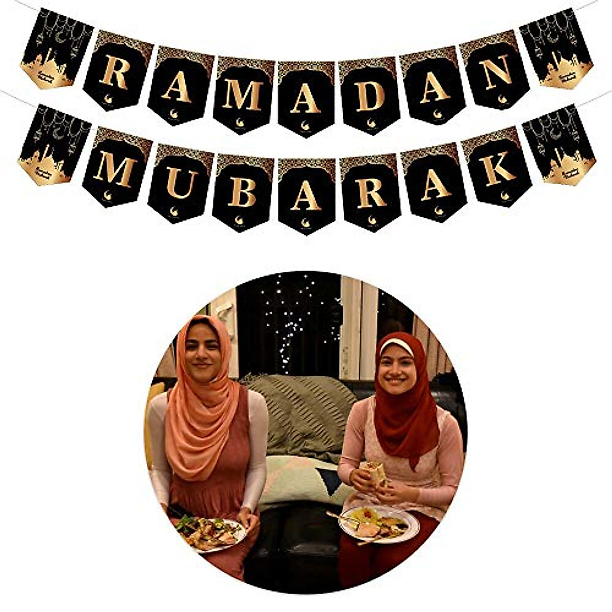 Ramadan Mubarak Decorations Ramadan Mubarak Banner Plus Ramadan Mubarak Balloons for Ramadan Party Decorations Mubarak Home Decorations