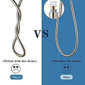 BRIGHT SHOWERS Shower Hose For Hand Held Shower Heads, 96 Inches Cord Extra Long Stainless Steel Hand Shower Hose, Ultra-Flexible Replacement Part with Brass Insert, Brushed Nickel