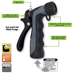 Melnor 65144AMZ Hot Water Nozzle Bundle, Black, Grey