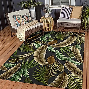 Dalyn Rugs Indoor/Outdoor Tropics TC1 Black Washable 8' x 10' Rug