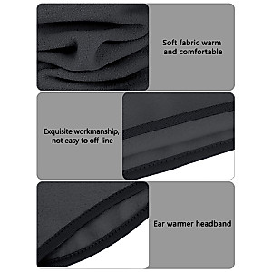 6 Pieces Fleece Ear Warmers Headband Winter Neck Gaiter (Red, Grey, Black)