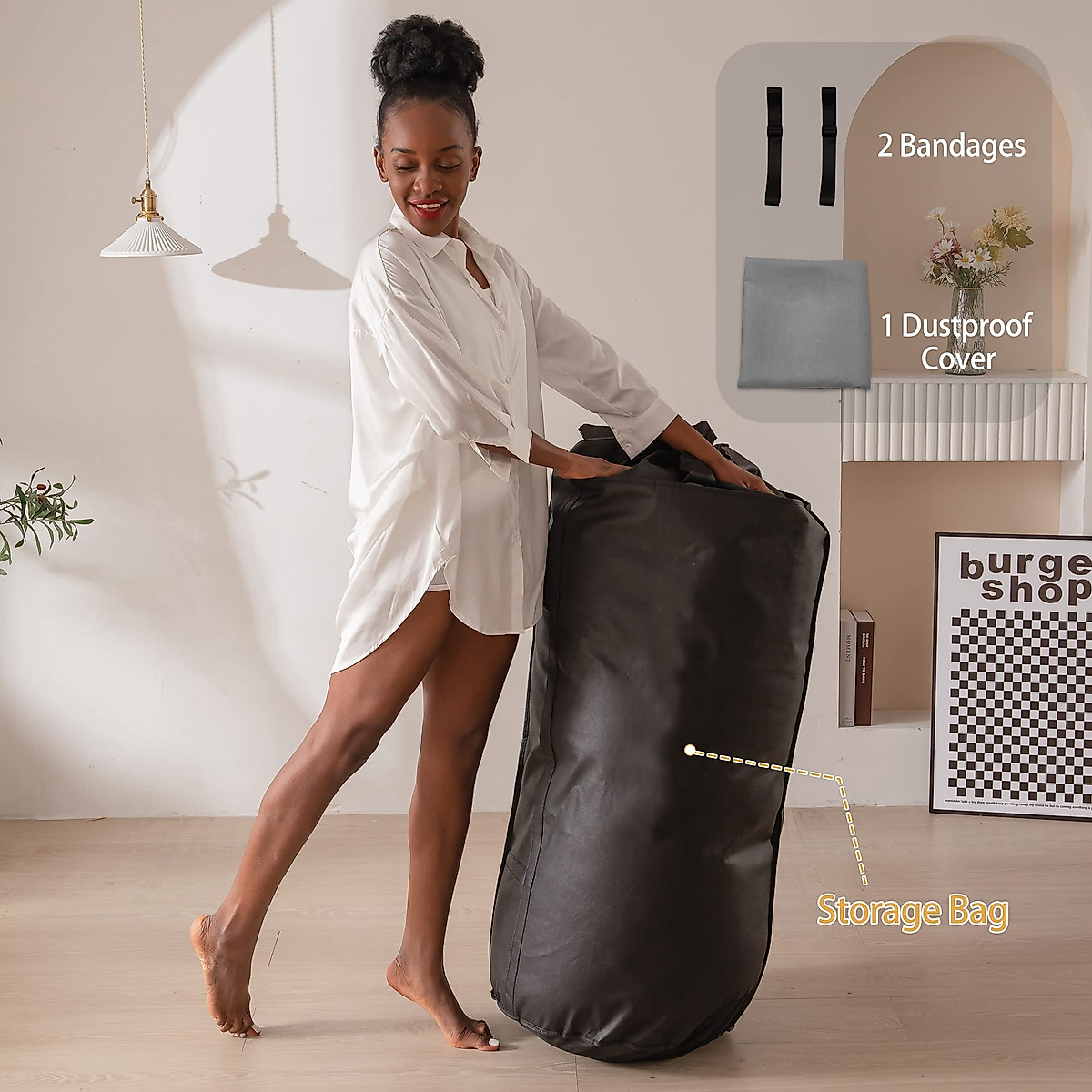 MAXYOYO Japanese Floor Mattress Futon Mattress, Thicken Daybed Futon Roll Up Guest Mattress Thicken Sleeping Pad Foldable Tatami Mat Floor Lounger Bed Couches and Sofas, Grey, Queen