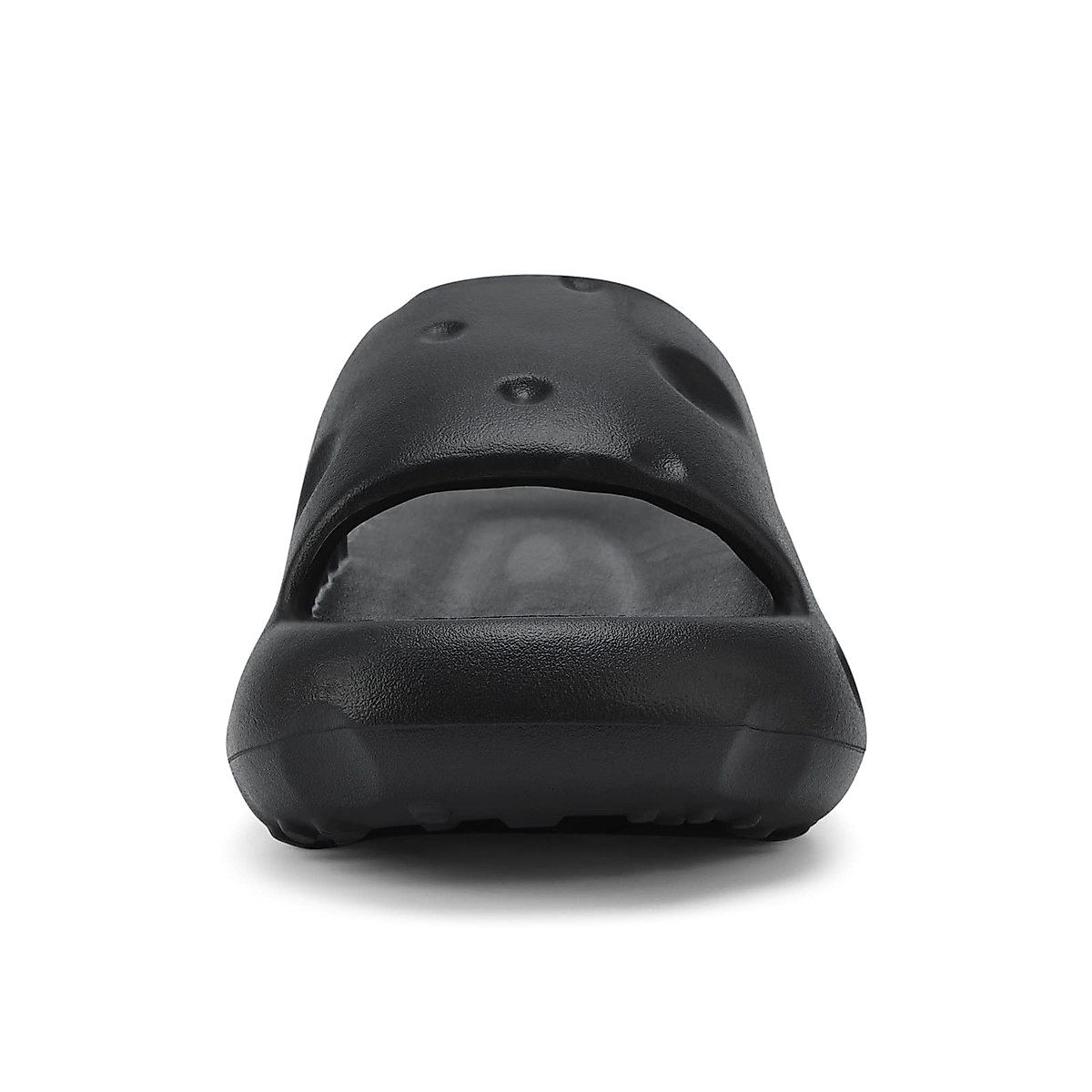 welltree Cheese Slides for Women Pillow Slippers Cloud Sandals Non Slip Shower Shoes Recovery Slide Sandal,Black,7.5-8.5 Women