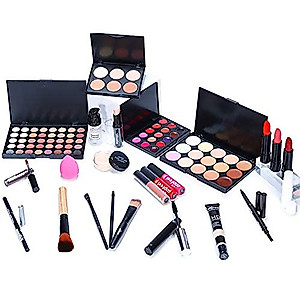 All in One Makeup Kit Makeup Kit for Women Full Kit Multipurpose Makeup Kit-Makeup Brush Set,Eyeshadow Palette,Lip Gloss Set, Makeup Bag,Eyebrow Pencil,Mascara and Face Makeup