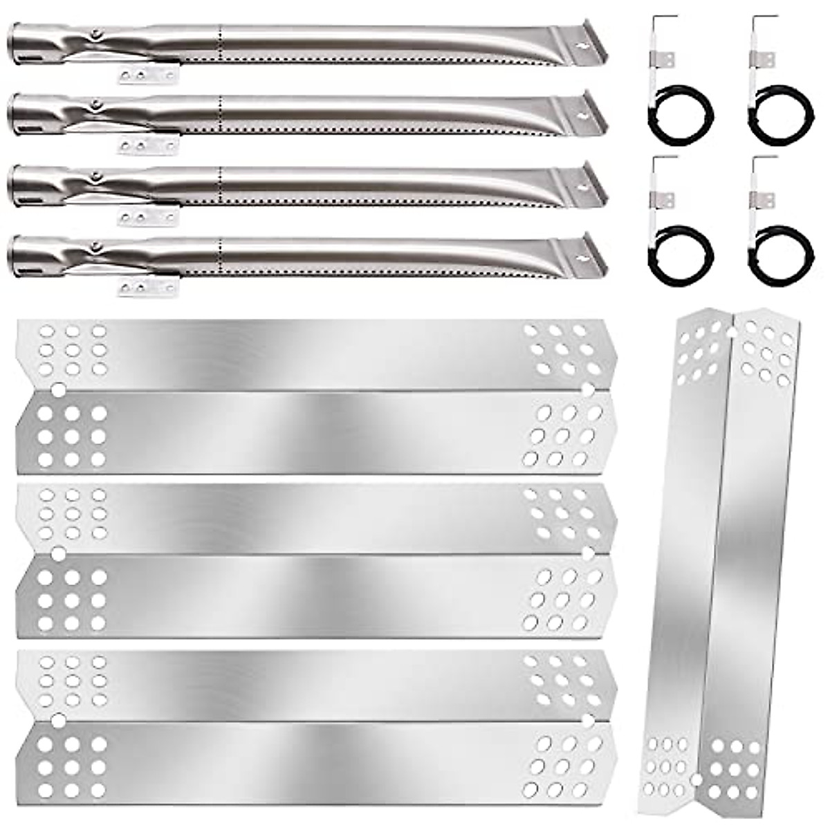 Aibabcue Grill Replacement Parts for Nexgrill 720-0830H, 720-0830A, Kenmore 720-0830A Grill Model, Stainless Steel Heat Shield Plate Tent, Grill Burner, Igniter for Nexgrill Gas Grill 720-0830h