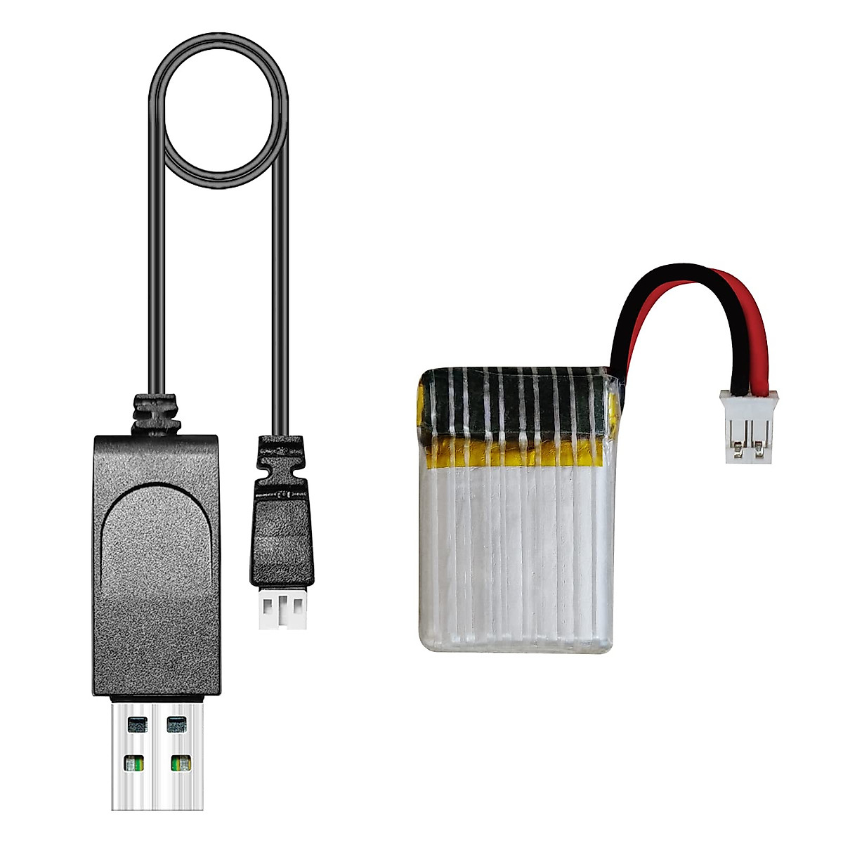 UNTEI EC200 Mini Drone Spare Batteries 3.7V 300mAh Li-po Battery Quadcopter Spare Parts with USB Charger 1Pcs