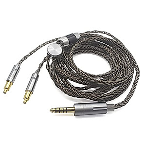 Youkamoo 4.4mm Balanced 8 Core Silver Plated Braided Headphone Replacement Upgrade Cable for Audio-Technica ATH-MSR7b SR9 ATH-ESW990H ES770H ATH-ADX5000 AP2000 A2DC