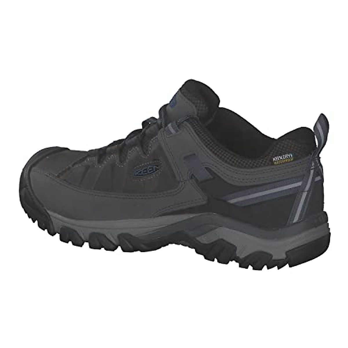 KEEN Men's Targhee 3 Low Height Waterproof Hiking Shoes, Steel Grey/Captains Blue, 10.5