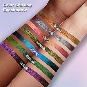 HOOMUSS Chameleon Eyeshadow Liquid Glitter Eyeshadow, Green Liquid Eyeshadows Holographic Multichrome Eye Makeup, Long Lsting and Quick Drying, Elf