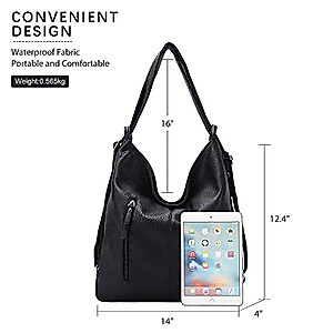 Purse for Women Convertible Backpack Purses and Handbags - Black