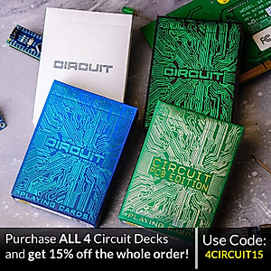 Circuit Ice Blue Playing Cards with Free Card Game eBook, Creative Deck of Cards, Premium Card Deck, Cool Poker Cards, Unique Bright Colors for Kids & Adults, Computer Themed, Black Playing Cards