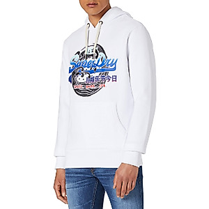 Superdry Mens Vintage Logo Itago Hoodie Optic Size L