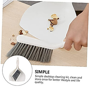 COOLHIYA 1 Set Children's Dustpan Broom Desktop Cleaning Supplies Pet Cage Broom Mini Desktop Dustpan Broom for Kid Broom Desk Cleaning Broom Sweeper Broom Keyboard Broom White