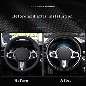 Custom fit for Infiniti Cars, Carbon Fiber Steering Wheel Cover, Steering Wheel Accessories for Infiniti All Models, Elastic, Anti-Slip, Sport Style (BlackBlack, for -Infiniti)