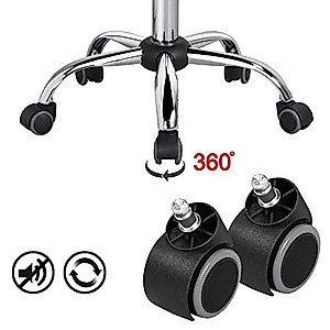 Yaheetech Adjustable Task Chair PU Leather Low Back Ribbed Armless Swivel Desk Chair Office Chair Wheels White, Set of 2