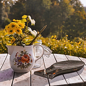 TheWolfard Luxury Handmade Black and Gold Marble Spoon Rest for Kitchen Counter, Best Spatula Holder for Kitchen Accessories & Housewarming Gifts., 6x8x0.75