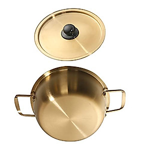 BREWIX Casserole 1Pc Korean Ramen Pot with Lid Milk Heating Pot Stew Pot Kitchen Stockpot Cooking Pot Thickened Stock Pot Vintage Style Stock Pot Large Serving Pot Soup Basins Pasta Pot Basin