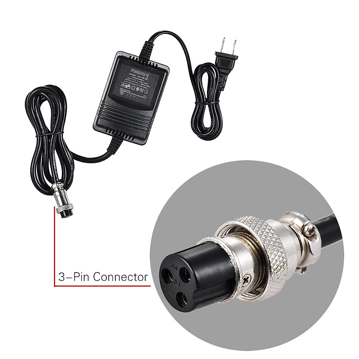 Mixer Power Supply Mixing Console AC Adapter 3-Pin Connector Pedalboard Power Supply 17V 600mA 110V Input US Plug for Yam-ha F4/F7/6FX/MG82X