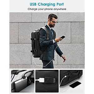 HOMIEE Carry on Bag Large Travel Backpack Flight Approved, Waterproof Rucksack Anti Theft Laptop Backpack for Men Women, 24-40L Expandable Weekender Overnight Duffel Bag Hand Luggage Suitcase