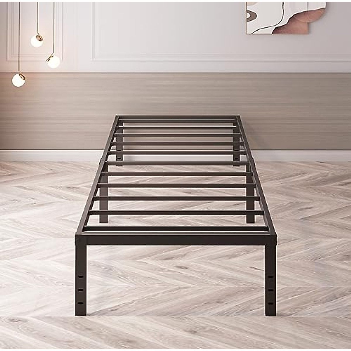 caziwhave Twin XL Bed Frame 18 Inch High Max 3500 lbs Heavy Duty Metal Mattress Foundation Platform Sturdy Steel Slat Support Twin XL Size No Box Spring Needed Easy to Assembly Noise Free Non Slip