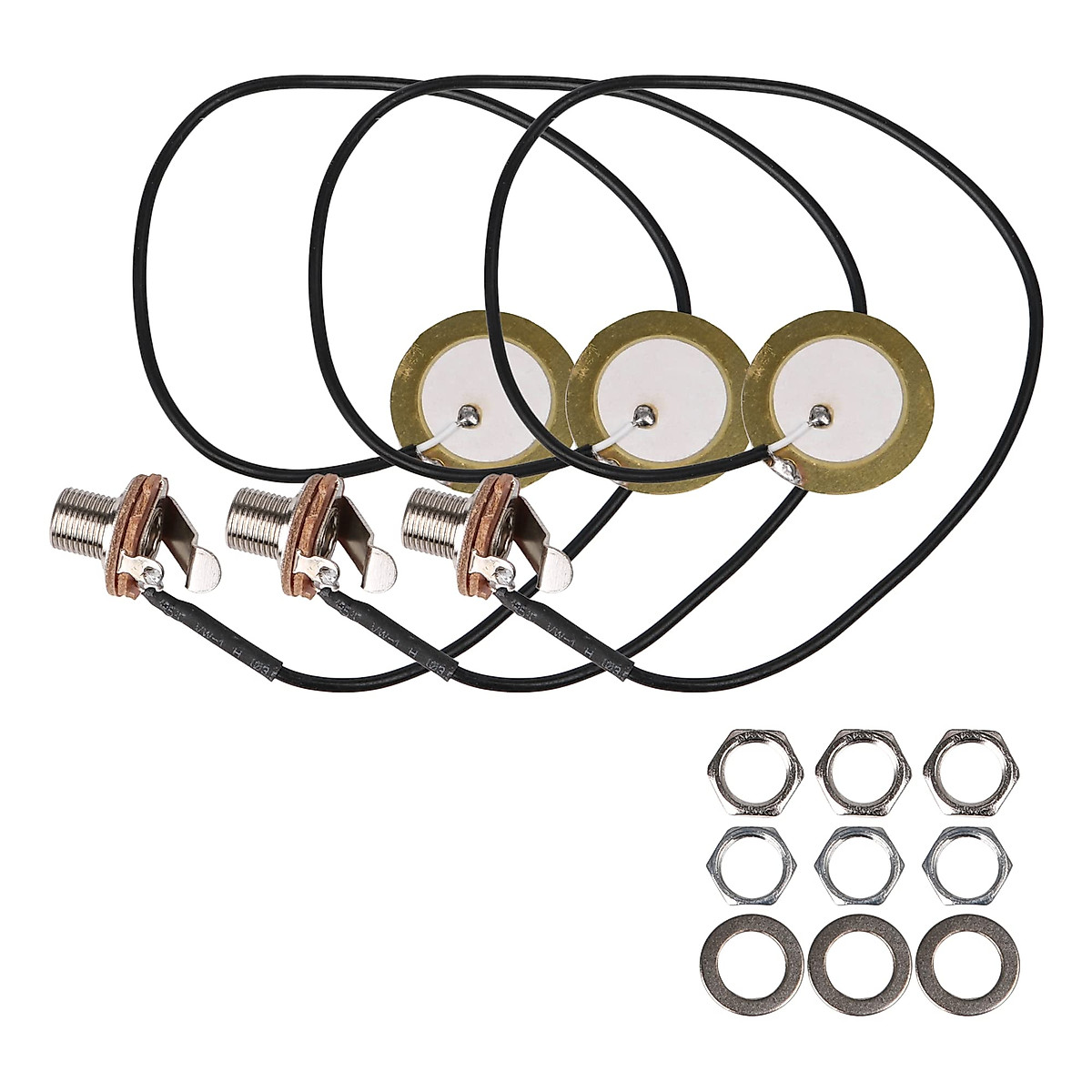 BQLZR 0.25inch Output Jack Guitar Pickup Piezo Transducer for Guitar Violin Pack of 3