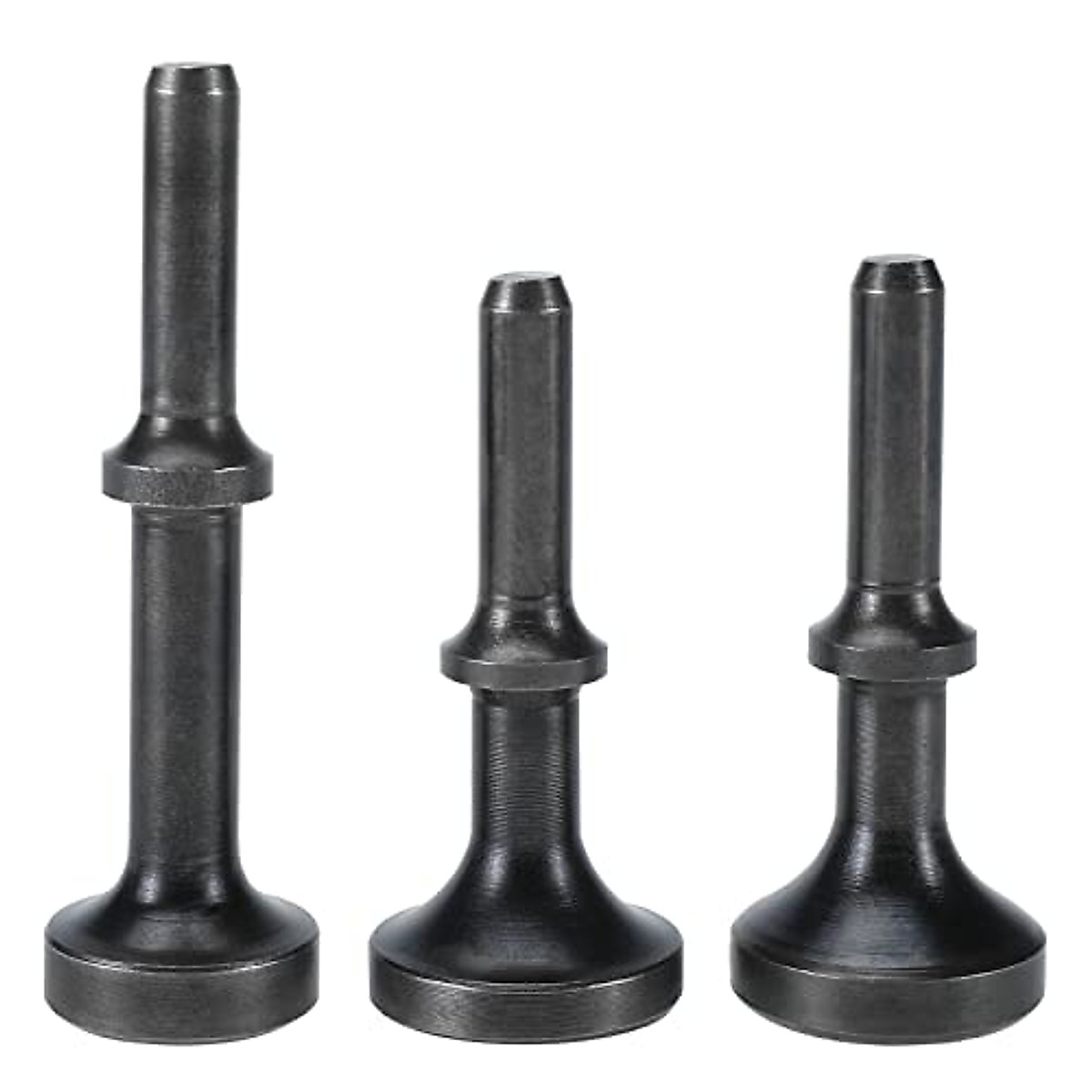 YaeKoo 6Pcs Smoothing Air Hammer Tool Kit 0.4'' (10mm) Shank Extended Length Air Hammer Bits Accessories with One Pneumatic Chisel One Spring for Forming Metal Plates, Rivets, Tire Repair