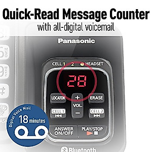 Panasonic KX-TGD563M Link2Cell Bluetooth Cordless Phone with Voice Assist and Answering Machine - 3 Handsets (Renewed)