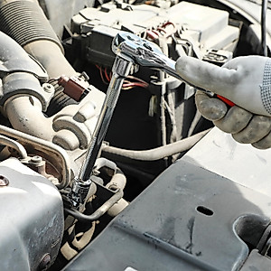 CASOMAN 3/8" Drive Universal Joint Socket Set, 7 Piece Flex Socket Set, 6-Point, Cr-V, SAE，3/8" to 3/4", CR-V, 360 Degree Rotation