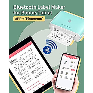 Phomemo M04S Portable Thermal Printer Sticky Note Printer, Bluetooth Label Printer, Support 2/3/4 inch Printing Width, 300 dpi,Compatible with iOS + Android, Suitable for Labels, Notes, documents