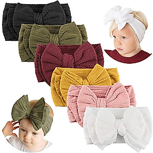 Makone Handmade Baby Headbands with Bows Stretchy Nylon Headbands for Infant Baby Girls