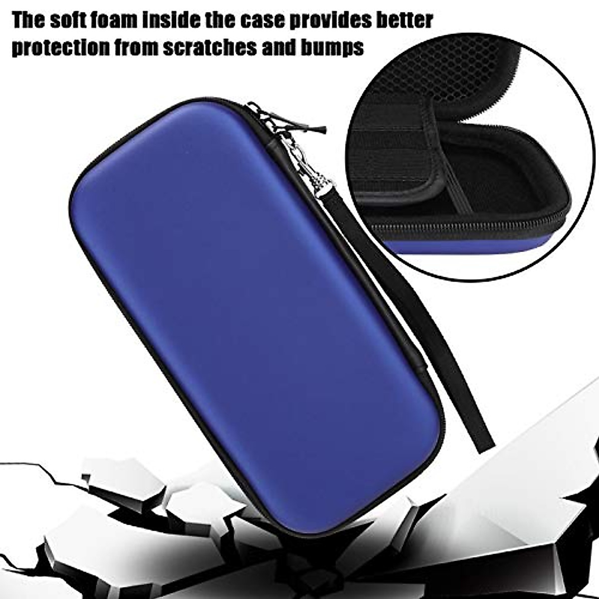 Mxzzand Game Consloe Carrier, Scratch Resistant Anti-Collision,Anti-Fall Waterproof Game Console Bag Hand Strap for Travel for Outdoor for Women for Men(Blue)