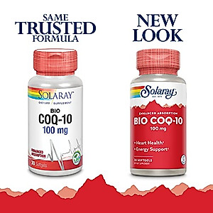 SOLARAY Bio CoQ-10 100 mg | Enhanced Absorption | Vitamins A & E | Healthy Heart & Cellular Energy Support (30 CT)