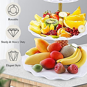 10 Pieces Cupcake Stand Set 4 Pcs 3 Tier Cake Stands Cupcake Tower Display Holder Cup Cake Tree Tower and 6 Pcs Appetizer Dessert Trays Table Set for Wedding Birthday Baby Shower Tea Party Decorations