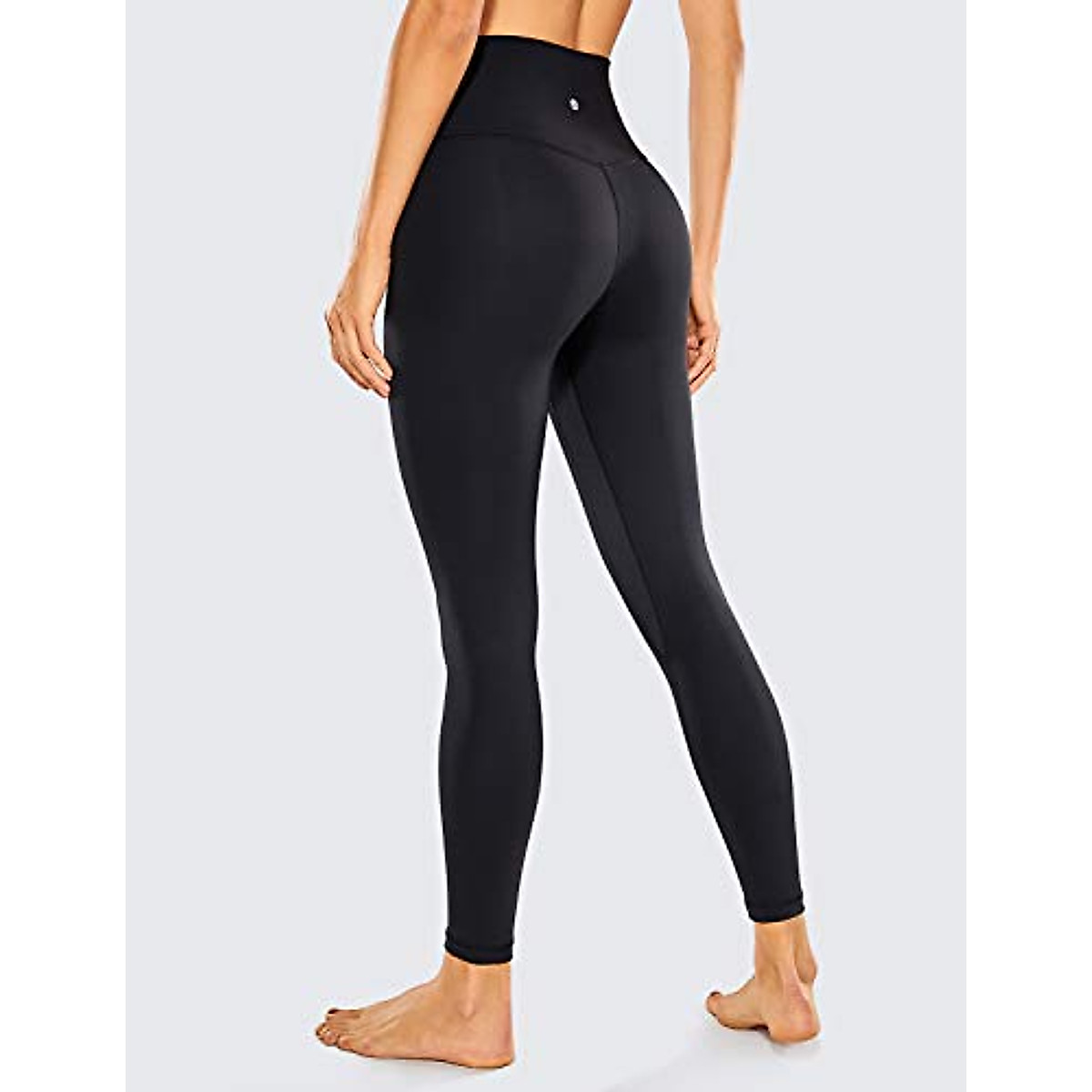 CRZ YOGA Women's Naked Feeling Yoga Pants 25 Inches - 7/8 High Waisted Workout Leggings Black Large