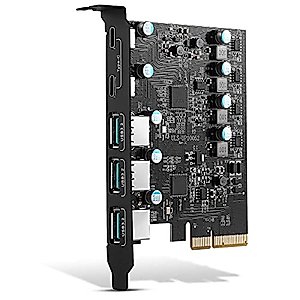PCIe to USB 3.2/3.1 Gen 2 Card with 10Gbps SuperSpeed 5-Port (2X USB-C - 3X USB-A) PCI Express Expansion Card PC Internal USB hub for Windows 11/10/8/7 and MAC OS