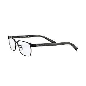 A|X ARMANI EXCHANGE Men's AX1042 Rectangular Prescription Eyewear Frames, Matte Black/Demo Lens, 56 mm