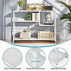 Tribesigns 43 Inch Console Table, Small Entryway Table with Storage Shelves, Modern Entrance Table Behind Couch Table for Living Room, Entryway, Hallway, Foyer, TV Stand