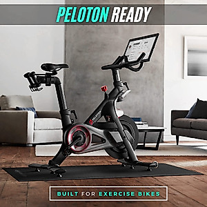 Powr Labs Sweat Proof Exercise Bike Mat, Stationary Bike Mat, Indoor Bike Mat (30x60) Exercise Bike Mats, Bike Mat Indoor Cycling, Exercise Bike Mat for Carpet Works with Peloton Bike Mat Wahoo Kickr