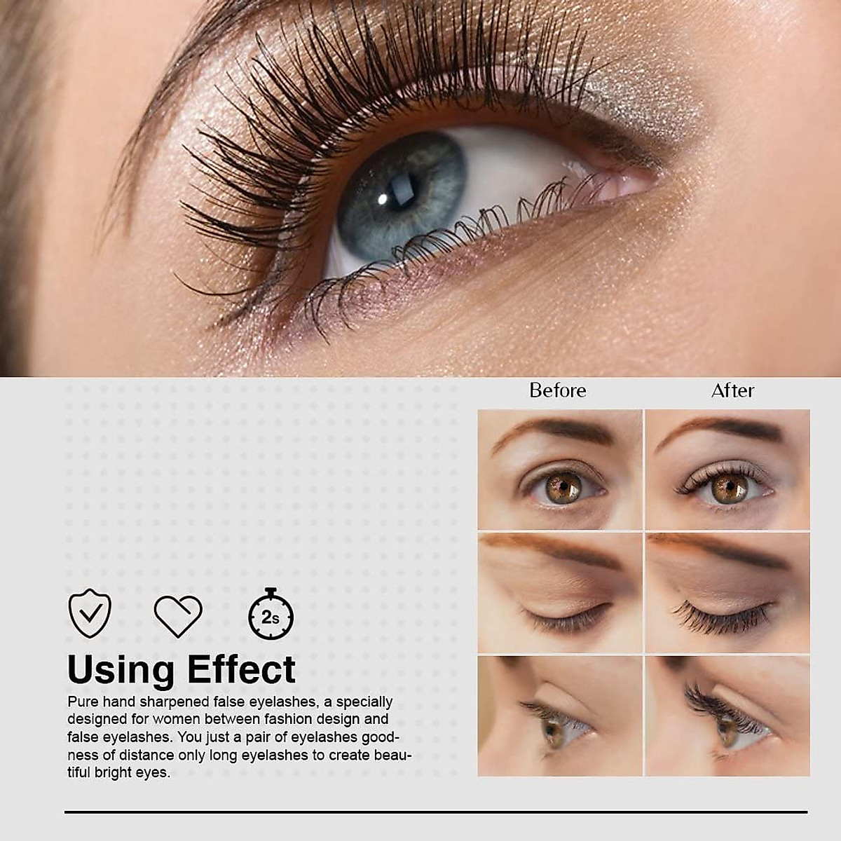 Dual Magnetic Eyelashes Natural Look, Magnets False Eyelashes No Eyeliner or Glue Needed, Reusable Magnetic Lashes 3D Extension Kit, 4 Pairs Soft Magnetic Fake Eye Lash for Women Makeup with Applicator