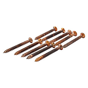 CRL Brushed Copper #10 x 2" Wall Mounting Flat Head Phillips Sheet Metal Screw - Package