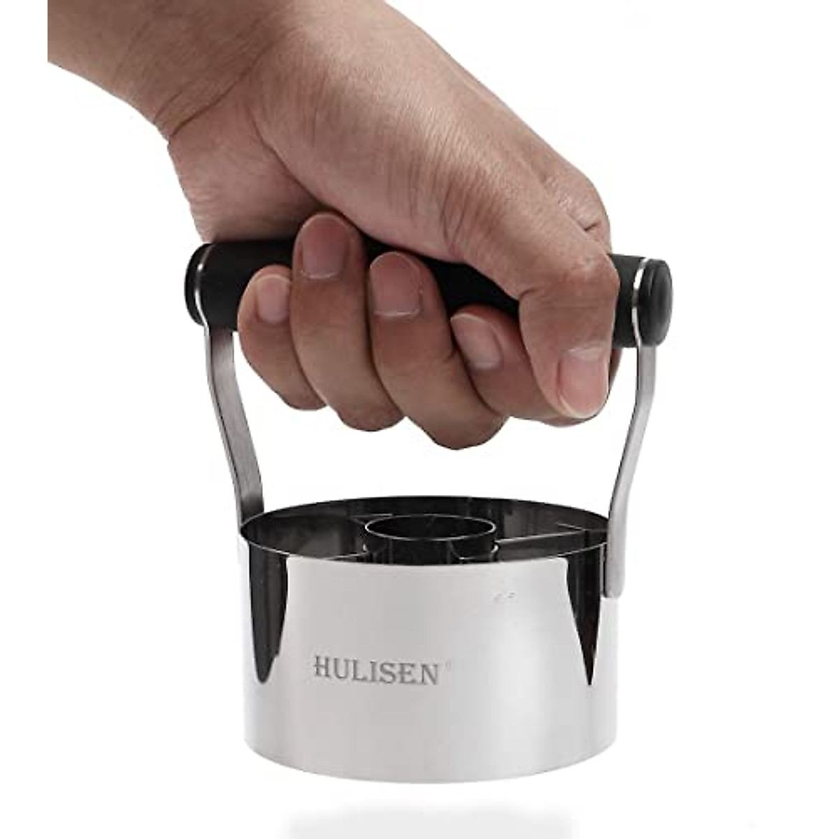 HULISEN Donut Cutter, 3.5 inch Stainless Steel Doughnut Cutter with Soft Grip Handle, and Small Biscuit Cutter, Professional Baking Dough Tools, Gift Package