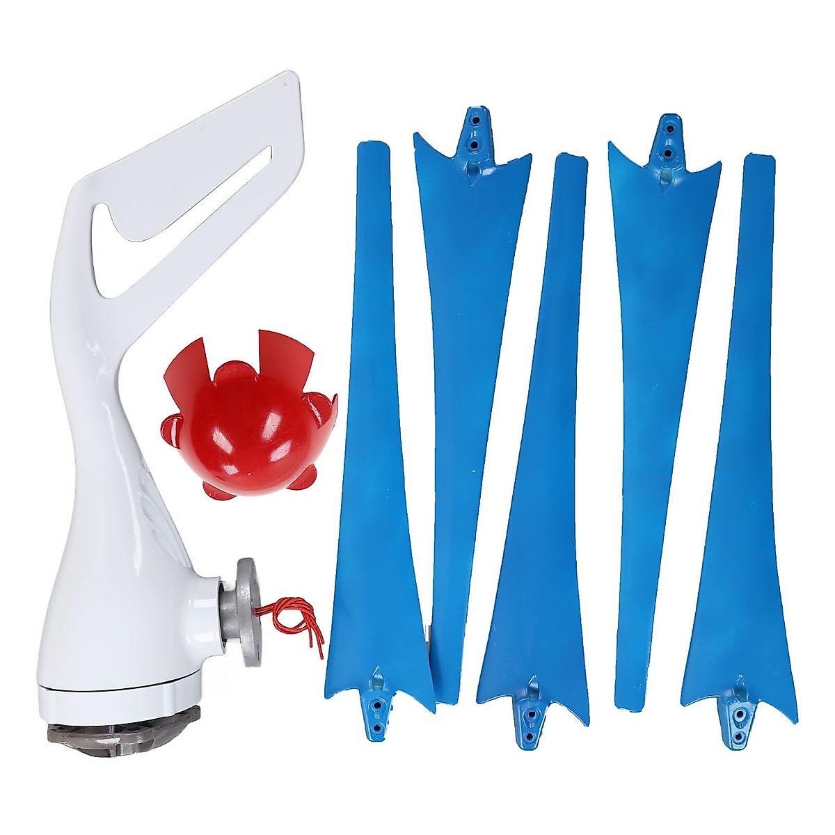 2KW Wind Turbine 5 Blade Generator Automatic Direction Adjustment 12V24V48V Wind And Solar Hybrid Power Generation System With Charge Controller (Color : 48V)